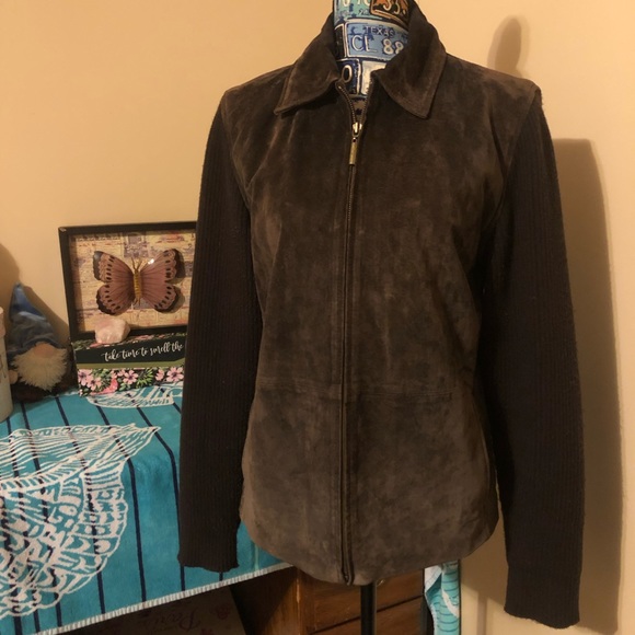 Fabio | Jackets & Coats | Vintage Fabio Mixed Knitleathersuede Jacket ...